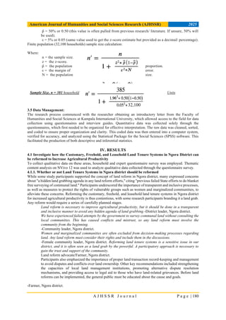 Investigating how the customary, freehold, and leasehold land tenure systems in Ngora district ...