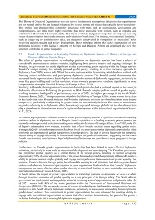 Gender Representation in Leadership Positions and Diplomatic Services ...