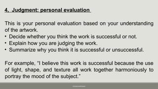 Q2 Critiquing an Artwork Art materials and art techniques | PPTX