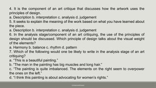 Q2 Critiquing an Artwork Art materials and art techniques | PPTX