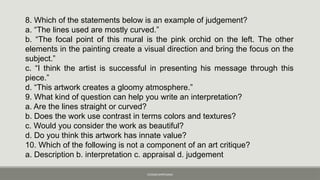Q2 Critiquing an Artwork Art materials and art techniques | PPTX