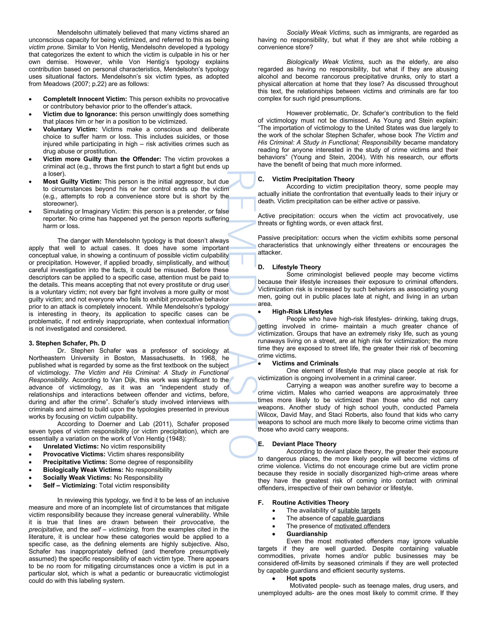 HUMAN BEHAVIOR AND VICTIMOLOGY LECTURE . | PDF