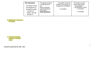 Q2 Grade 9 HEALTH DLL Week for Health Lesson 1 | DOCX