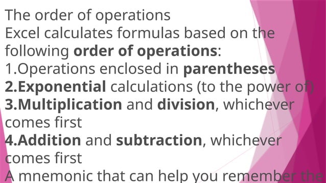 MS Excel Basic Formula and and its Functions | PPT