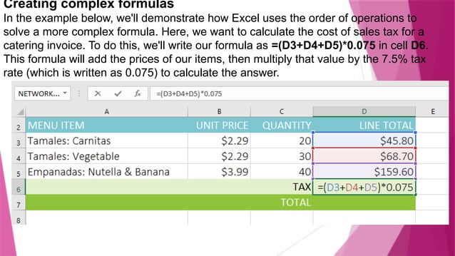 MS Excel Basic Formula and and its Functions | PPT