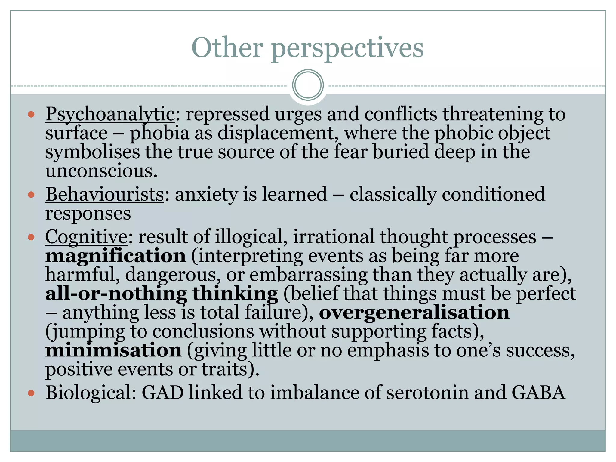 Anxiety disorders | PPTX | Mental Health | Diseases and Conditions