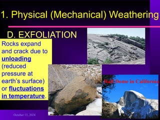 Weathering of rocks, types of weathering.ppt