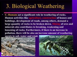 Weathering of rocks, types of weathering.ppt