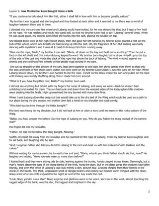 Q2 l3 how my brother leon brought home a wife | DOCX