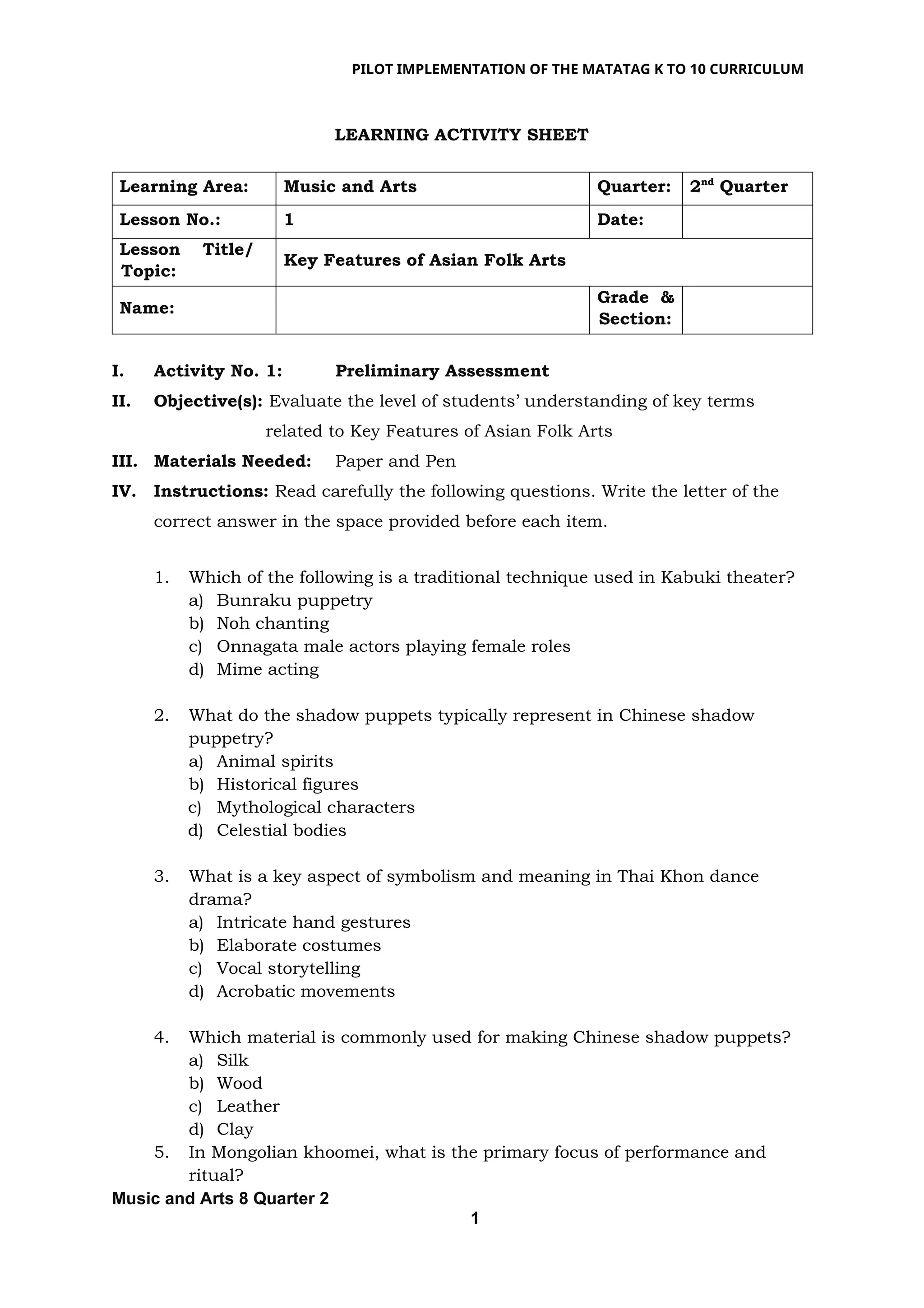 Q2_LAS_Music and Arts 8_Lesson 1_Weeks 1-2.docx
