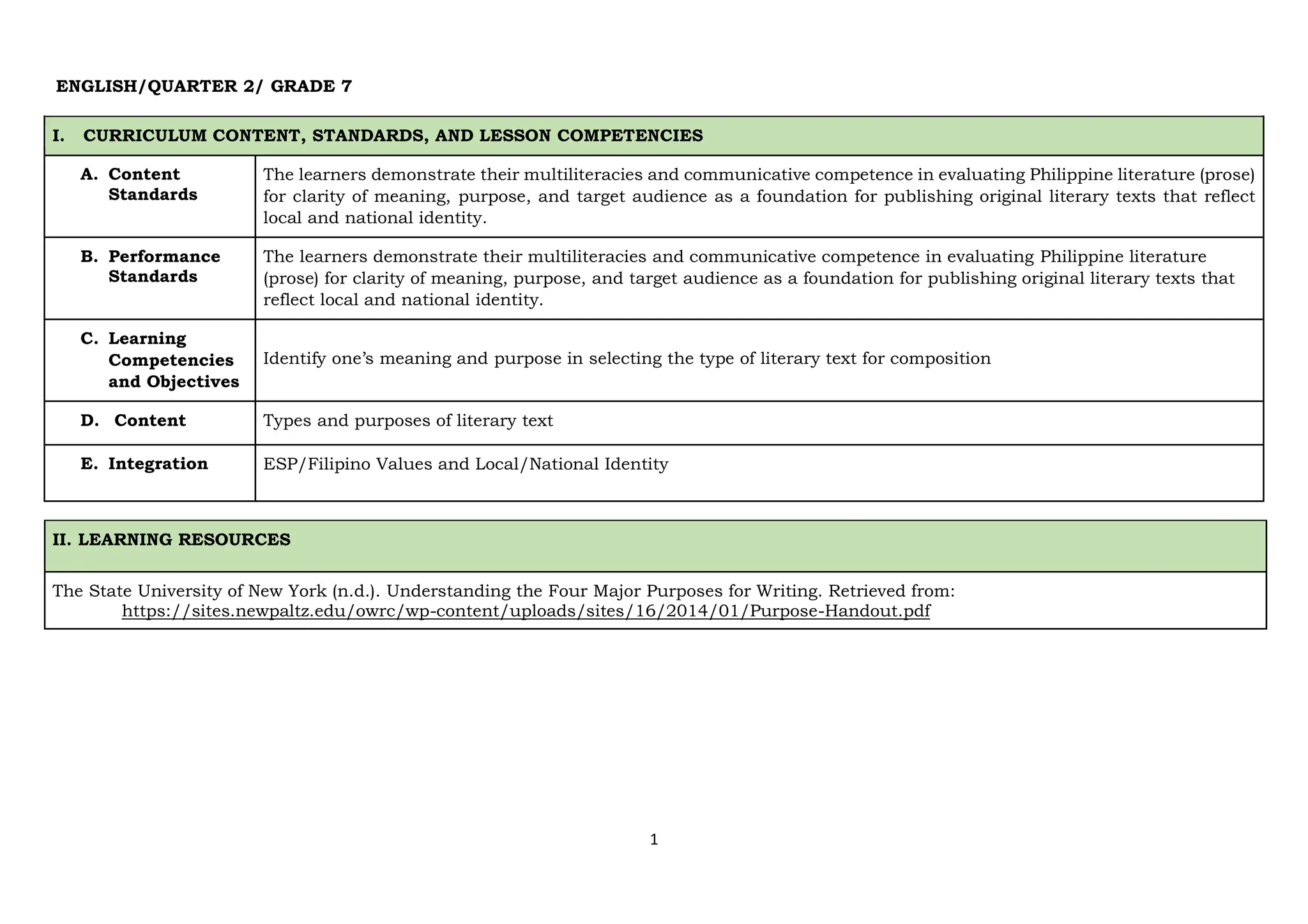 Q2_LE_English 7_Lesson 5_Week 5.pdf lesson exemplar | PDF