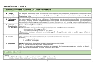 Propaganda devices used in persuasive text | PDF