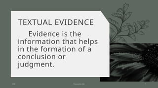 Q2 Lesson 2 Determining Textual Evidence and its Types.pptx