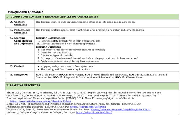 Q2_LE_MATATAG _TLE 7_Lesson 3_Week 2.pdf | Injuries | Diseases and Conditions
