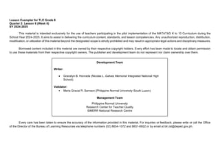 Q2_LE_TLE 8_Lesson 6_Week 6 second quarter | PDF