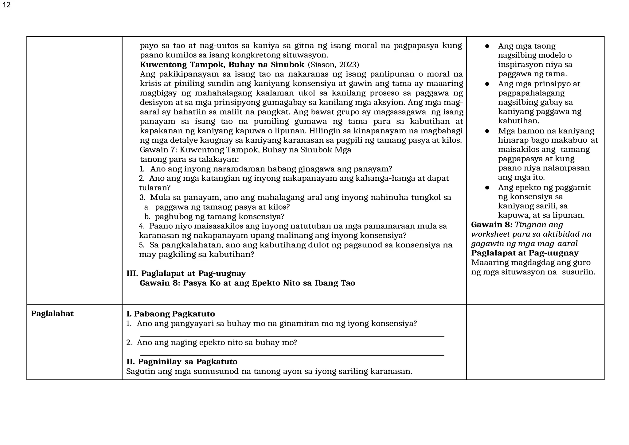 EsP-7 Q2-week3 lesson Exemplar EsP-7 Q2-week3 lesson Exemplar | DOCX