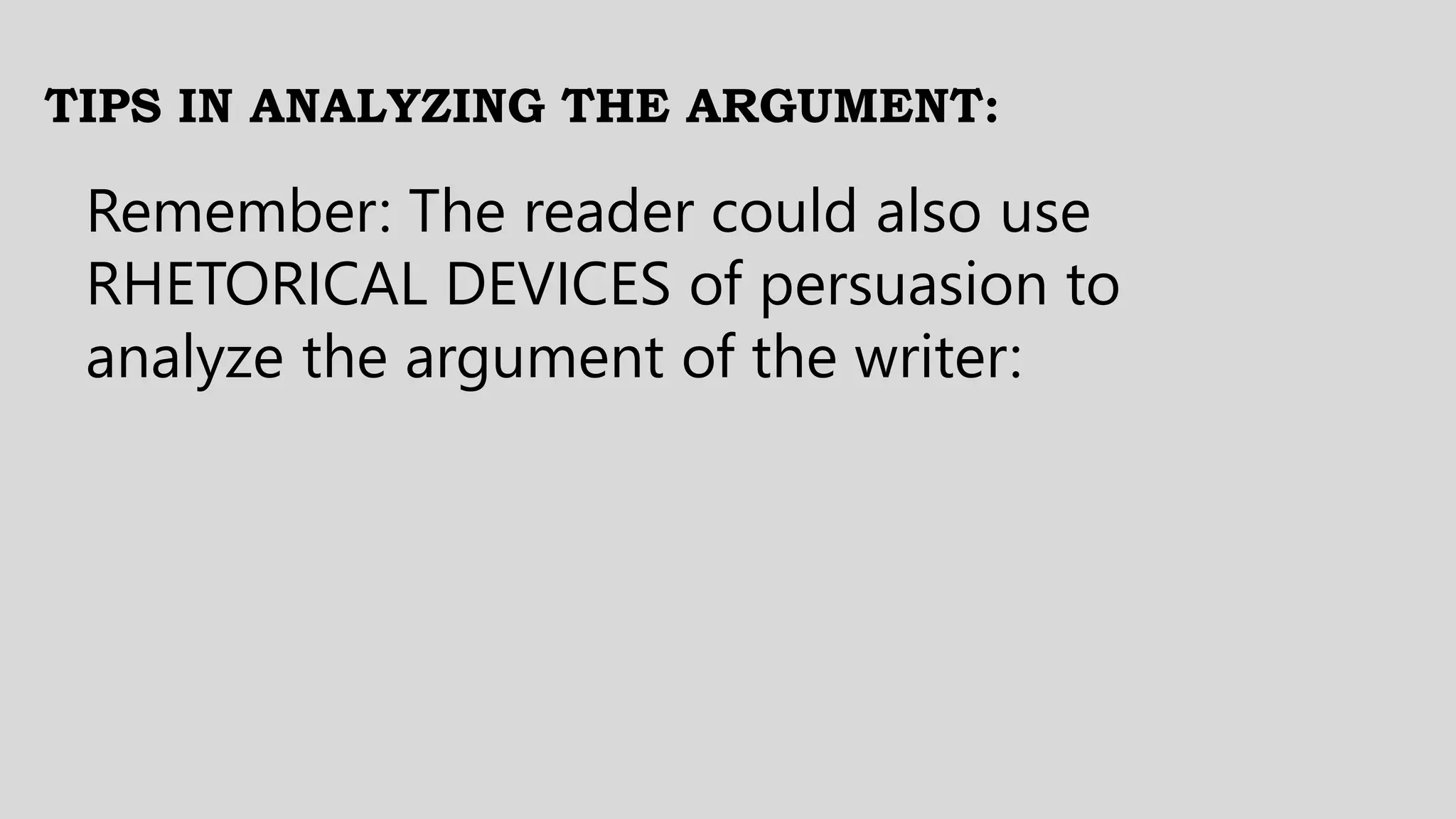 Q2M1 Analyzes the Arguments used by the Writers | PPTX