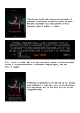 How I made my horror film magazine cover and poster | PDF