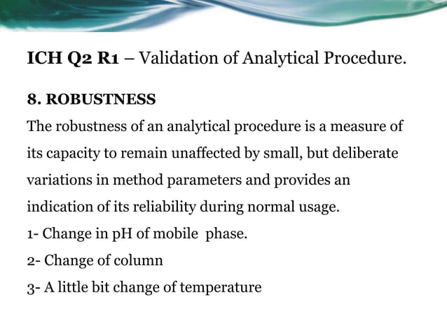 Ich Q2 Analytical Method Validation