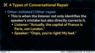 Oral Comm | Types of Conversational Repair | PDF
