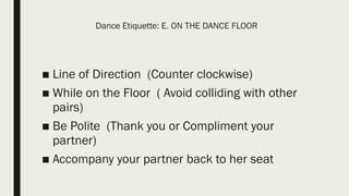 Q2 P.E. 9.pptx. Social dance and Dance etiquette | PPTX