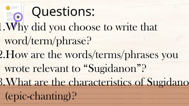 Vocal music: Panay Bukidnon's Sugidanon and Indonesia's Sulukan.pptx