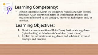 Vocal music: Panay Bukidnon's Sugidanon and Indonesia's Sulukan.pptx