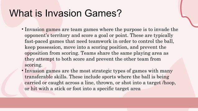 Physical Activity Participation: Invasions Games.pptx | Video Game ...