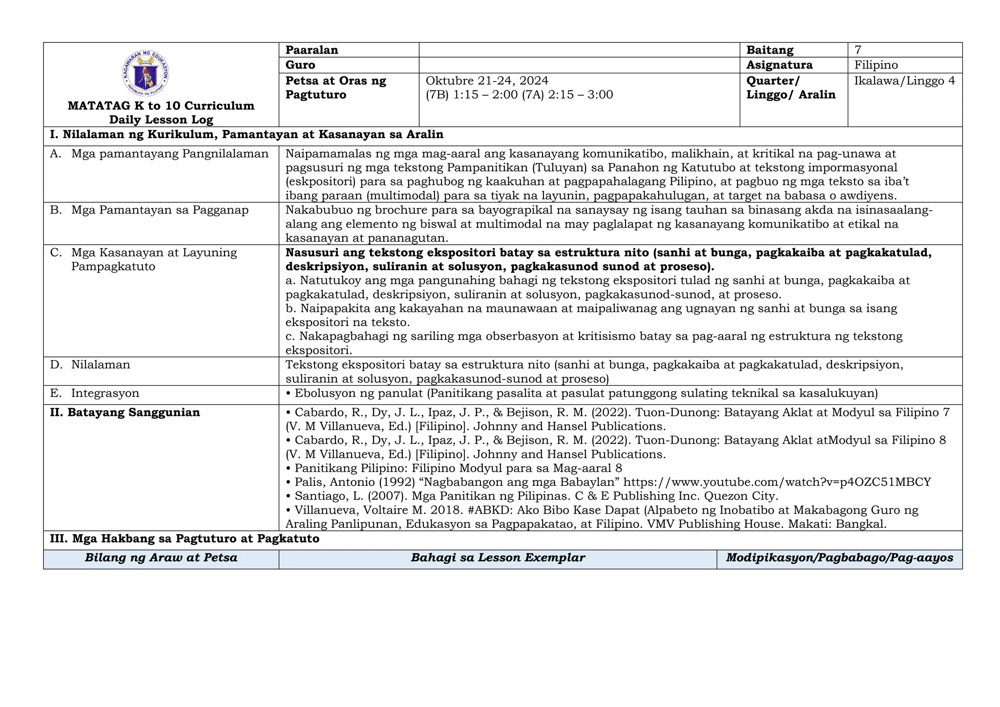 Quarter2 Week4-Weekly Learning Log..docx