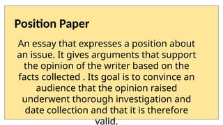 How to write a position paper in a proper way | PPT