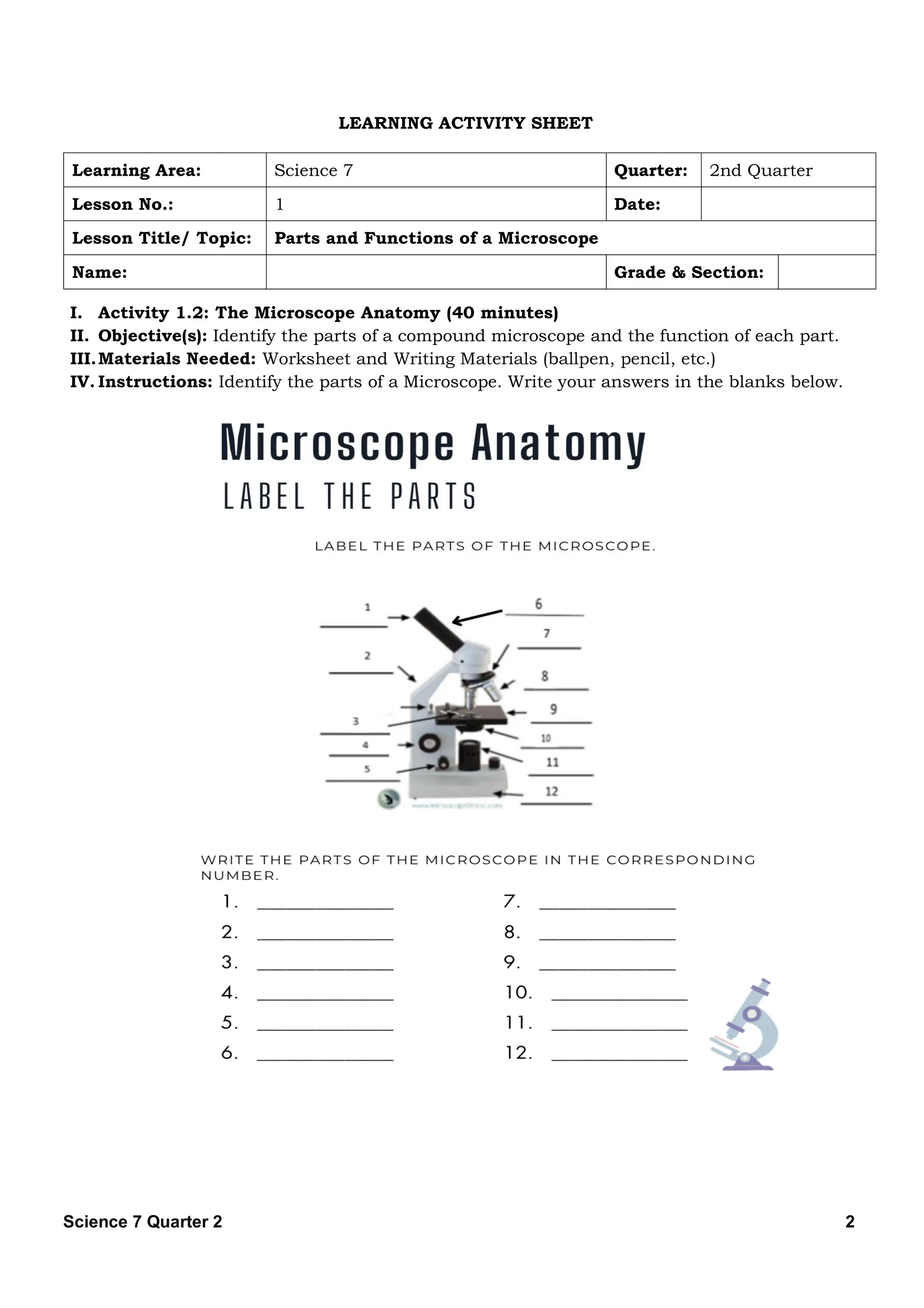 Q2_WS_Science 7_Lesson 1_Week 1.pdf lesson | PDF