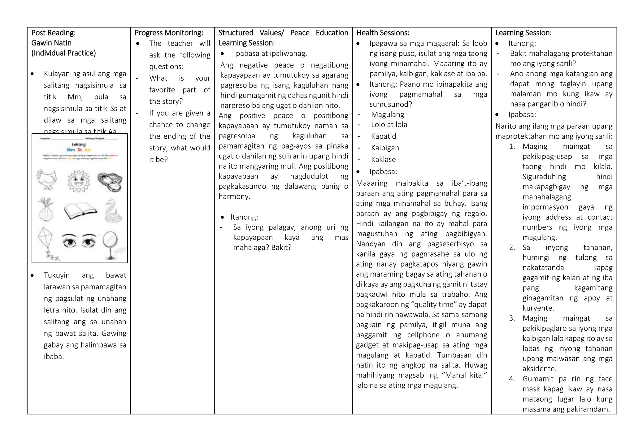 CATCH-UP FRIDAYS Grade 5 quarter 3 week 1 | DOCX