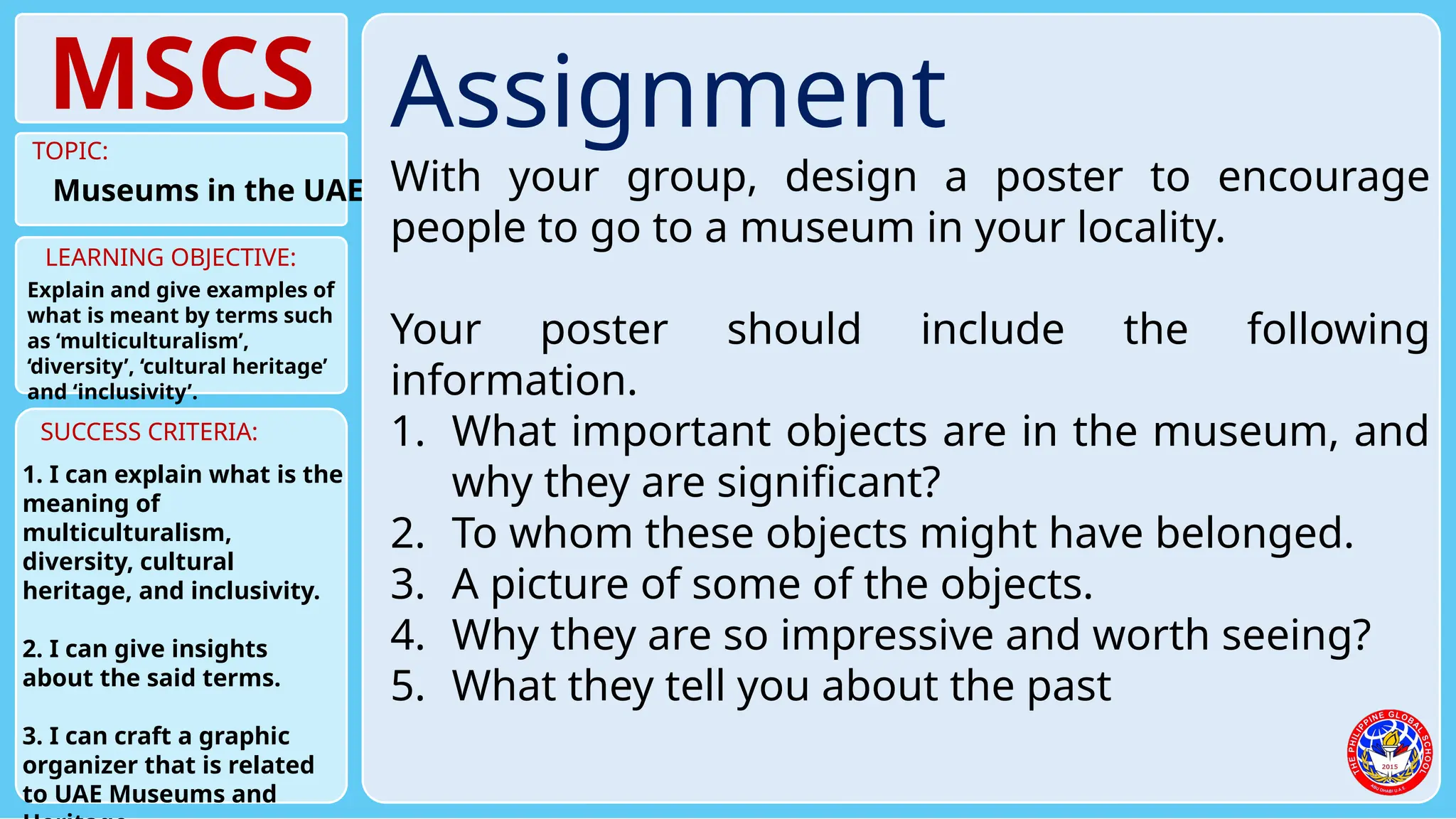 Q3 - LESSON 1 - MUSEUMS IN UAE - MSCS 6.pptx