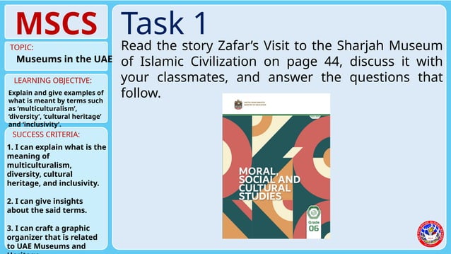 Q3 - LESSON 1 - MUSEUMS IN UAE - MSCS 6.pptx