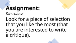 Q3-Module5-Composing an Independent Critique of a Chosen Selection.pptx