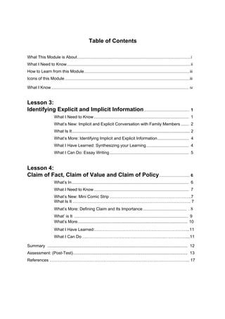 Q3-Reading & Writing Skills_Lessons 3-4_Version 4.pdf | Educational ...