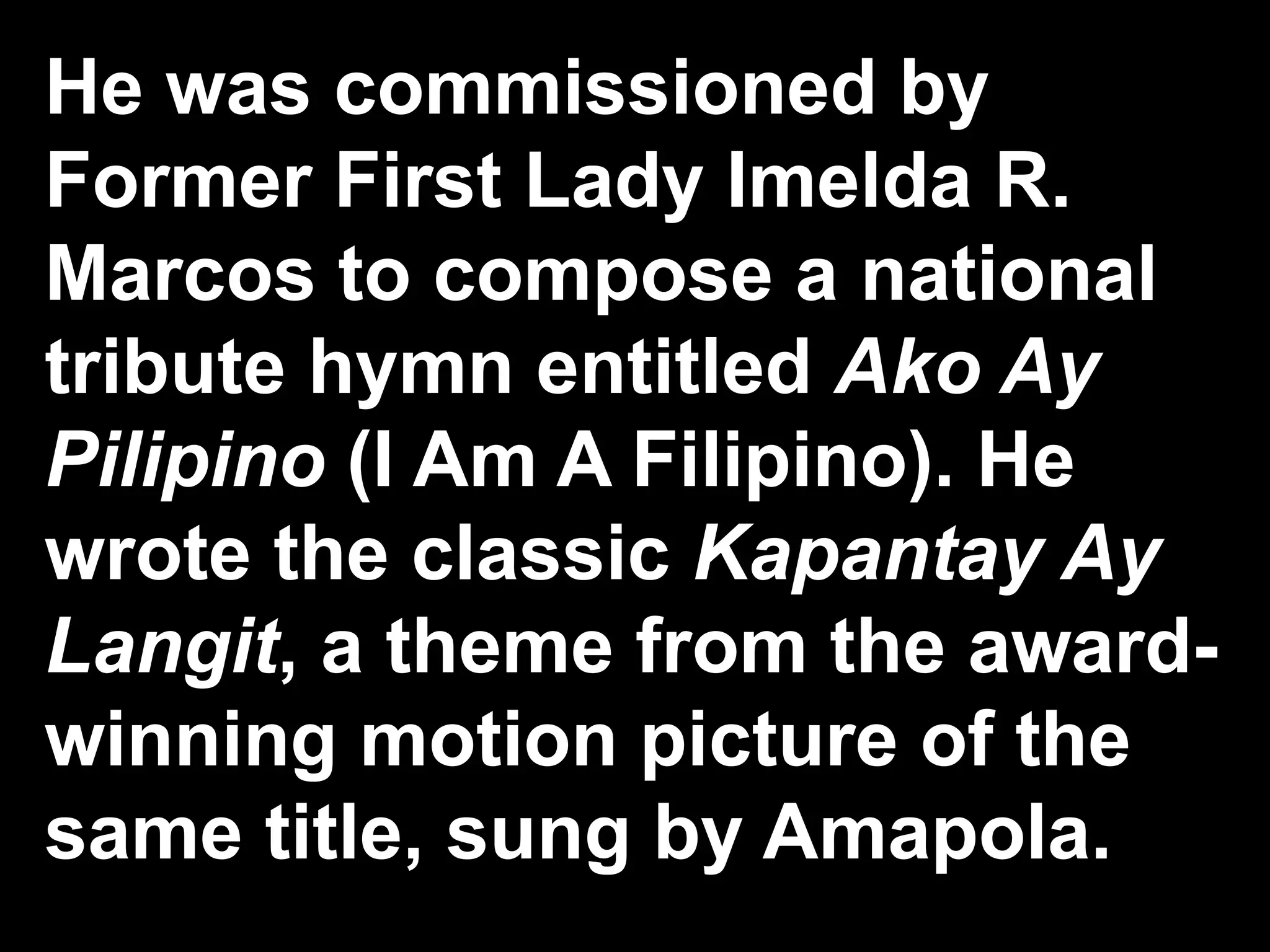 MAPEH 10 QUARTER 3 MUSIC- SONG COMPOSERS | PPTX