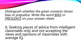 BIAS AND PREJUDICE PowerPoint presentation | PPTX