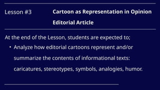 Week 3 lesson about editorial writing on a news paper | PPTX