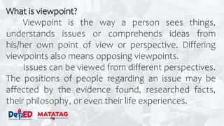 Q3-W4-D1-VIEWPOINT.powerpoint presentation | PPT | Free Download