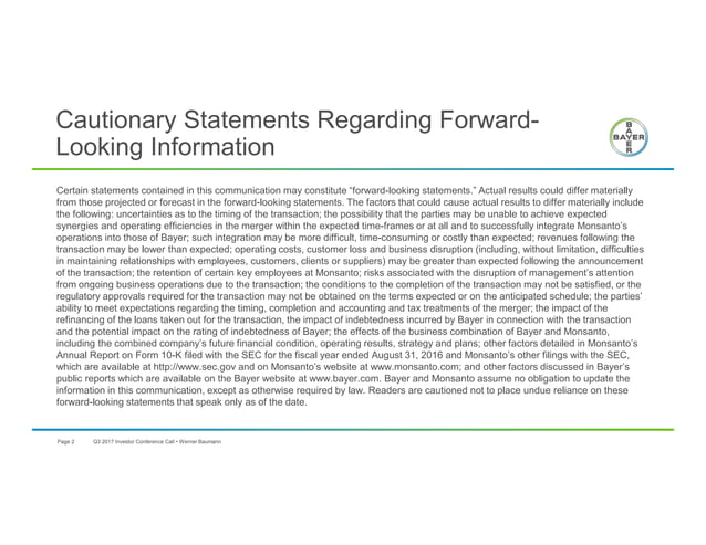 Q3 2017 Investor Conference Call Presentation | PPT