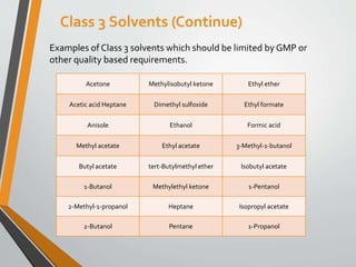 Q3C GUIDELINE FOR RESIDUAL SOLVENTS | PPTX