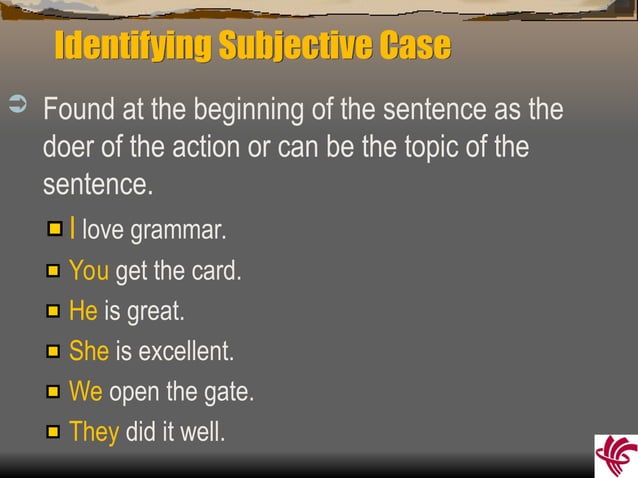 CASES OF PRONOUN: subjective, possessive, objective | PPT