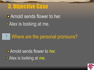 CASES OF PRONOUN: subjective, possessive, objective | PPT