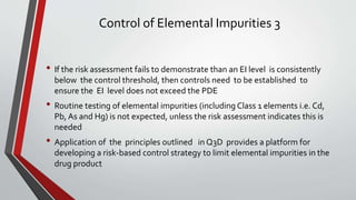 Q3D Guideline For Elemental Impurities | PPTX
