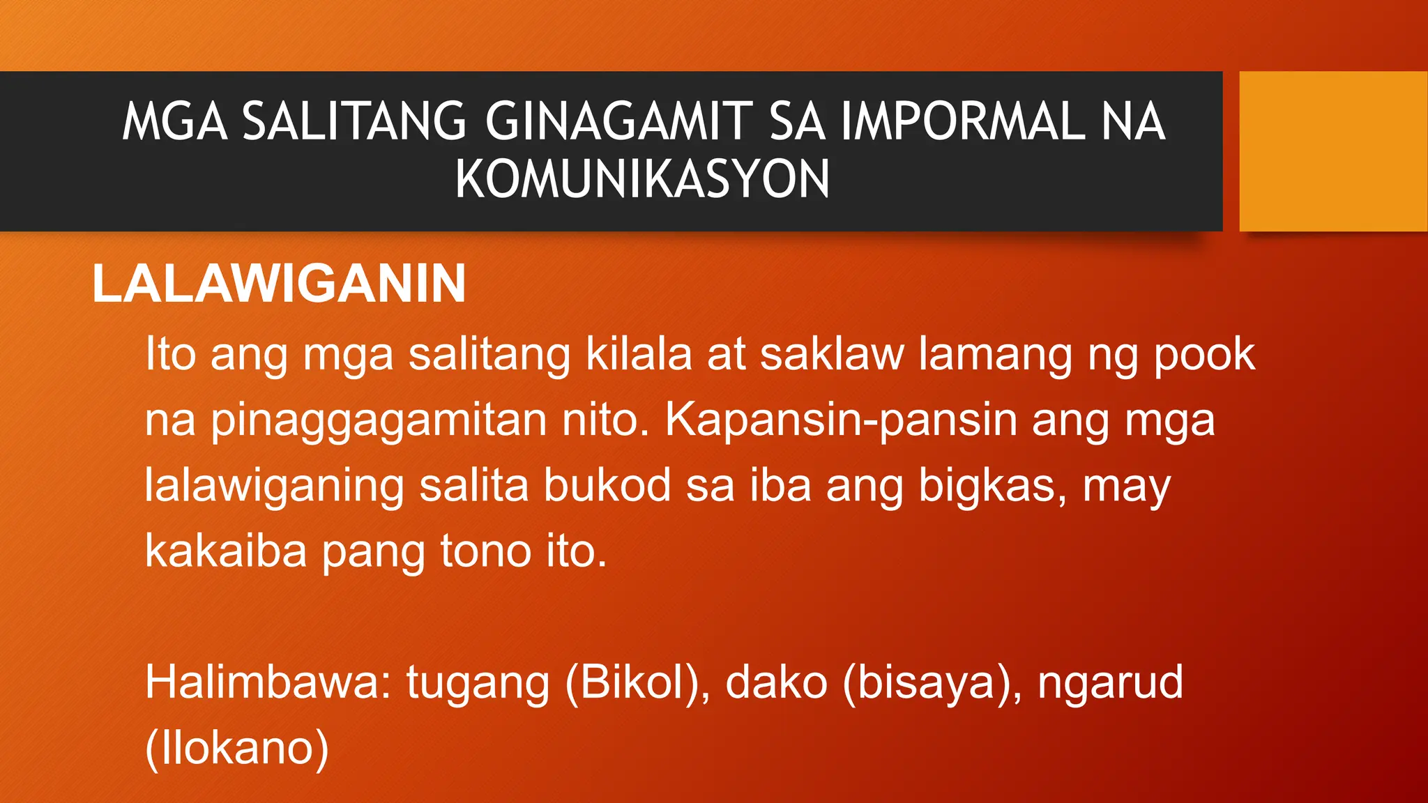 Q3 IMPORMAL NA KOMUNIKASYON FILIPINO 8 IKATLONG MARKAHAN | PPTX