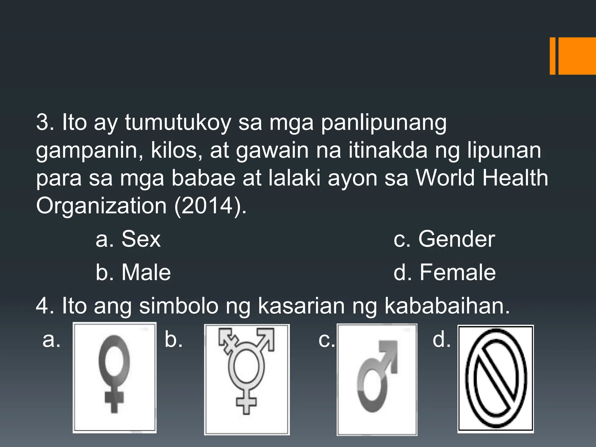 Ikatlong Markahan, Aralin 1: Kasarian at Gender AP 10.pptx