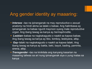 Ikatlong Markahan, Aralin 1: Kasarian at Gender AP 10.pptx