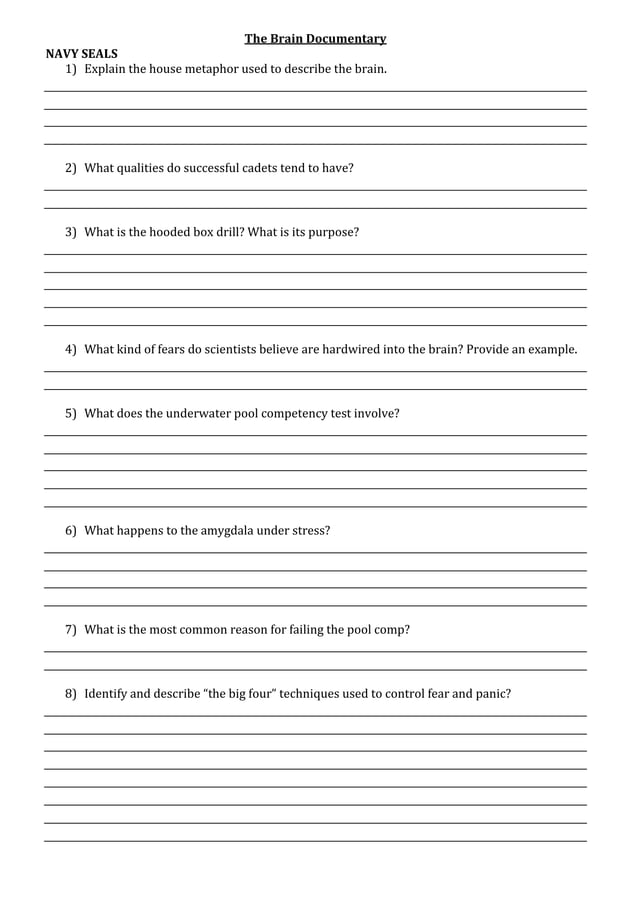 Q3L07 - The Brain (documentary questions) | PDF