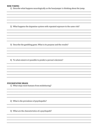 Q3L07 - The Brain (documentary questions) | PDF